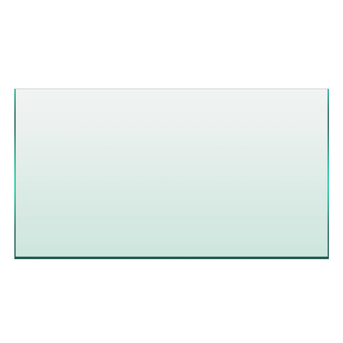 One (1) piece of tempered glass with an acid etch finish