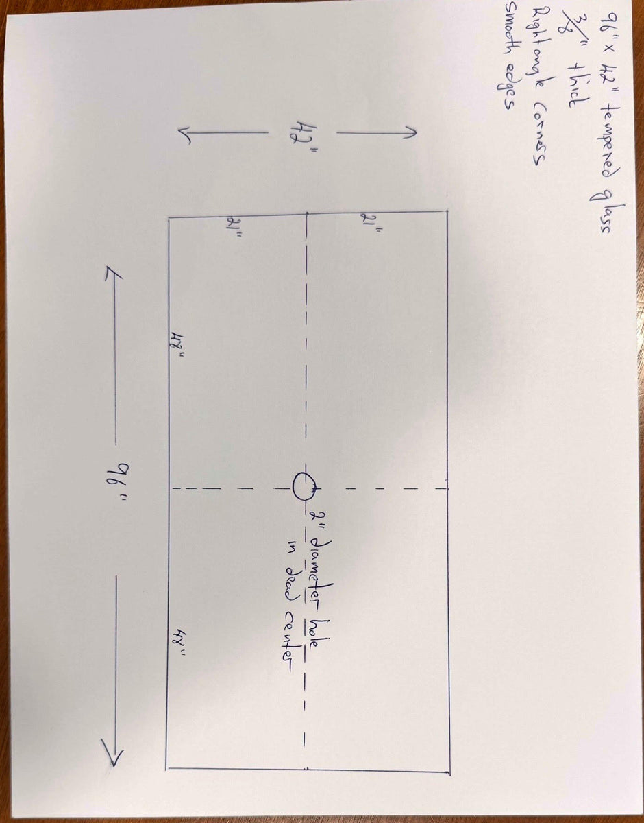 Custom-Cut Table Top w/ 2" hole