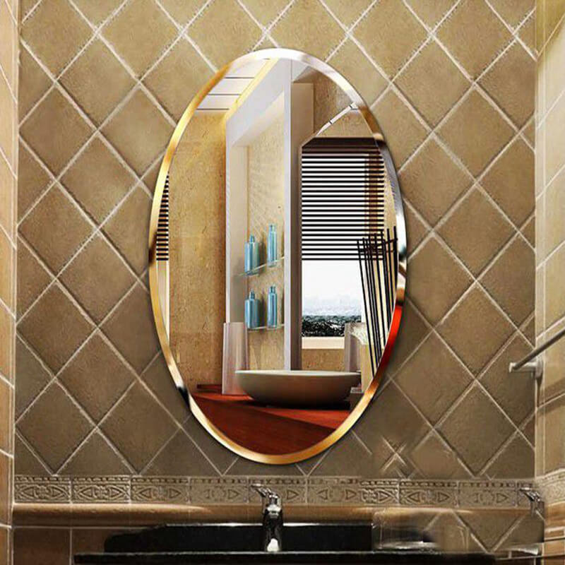 Oval Bathroom Mirror - Frameless Modern Beveled Edge – Royalty Mirror